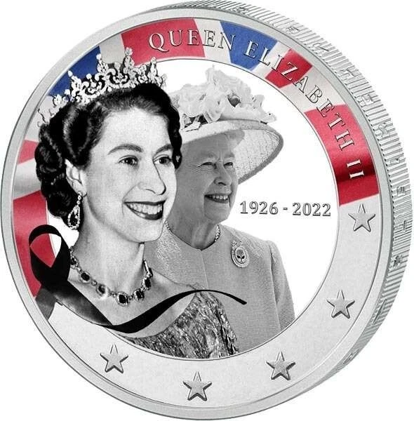 2 EURO QUEEN Elizabeth II. 2022 mit Farb-Applikation - unzirkuliert EUR ...