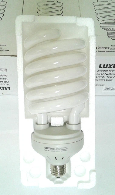LUXLITE GRAND PHOTO Light Bulb CFL 100W E26 (Med) Base Compact ...