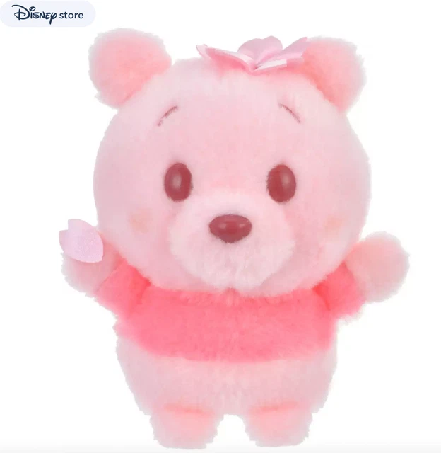 DISNEY PLUSH WINNIE the Pooh SAKURA Pink Pooh 2024 Keychain Stuffed Toy ...