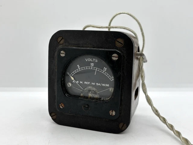 VINTAGE AIRCRAFT (OR similar) voltmeter volt meter unit gauge ...