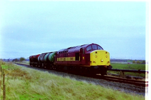 35MM RAILWAY COLOUR Negative Class 37 797 on the Middlewich to Sandbach ...