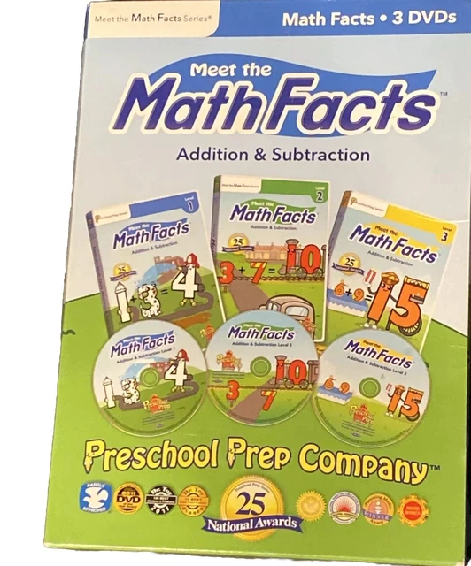 MEET THE MATH Facts Addition & Subtraction - 3 DVD Boxed Set - DVD ...