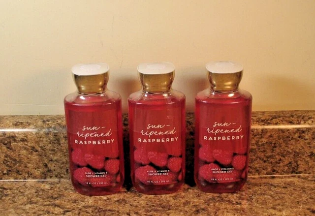 BATH & BODY Works Sun-Ripened Raspberry Shower Gel LOT Of 3 NEW $46.95 ...