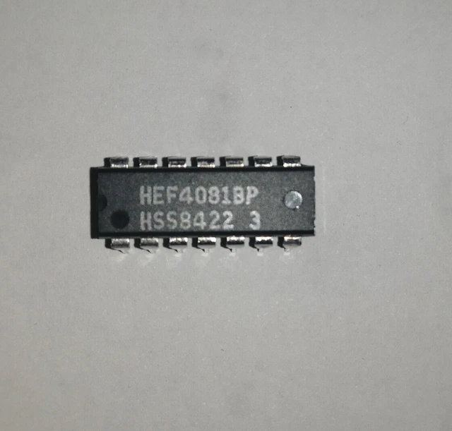 PHILIPS HEF4081BP MICRO CHIP IC (Quad 2-input AND gate) + socket puce 7 ...
