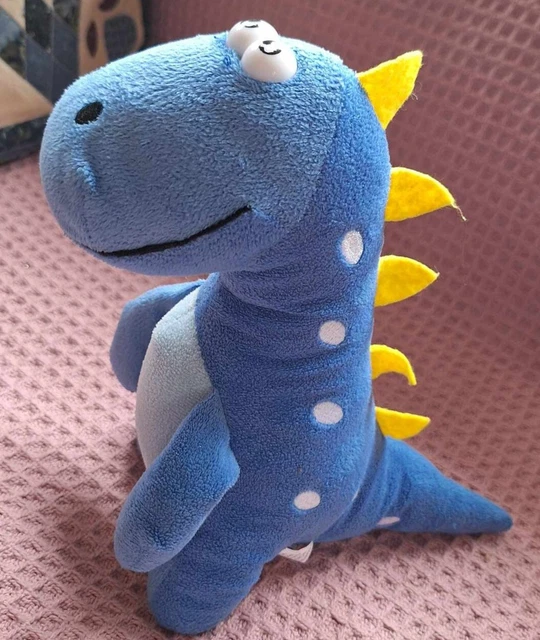 CARD FACTORY WITH Snuggles.Cute Blue Dinosaur T-REX.Plush Soft Toy.24cm ...