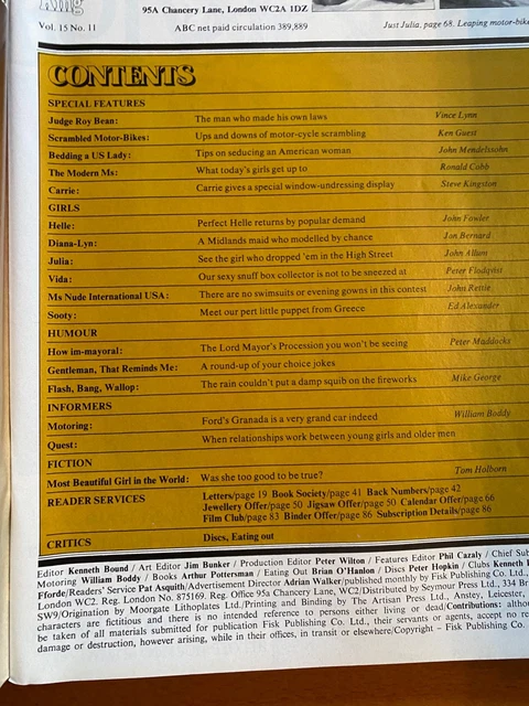 MAYFAIR MAGAZINE VOL. 15, No.11 £14.89 - PicClick UK