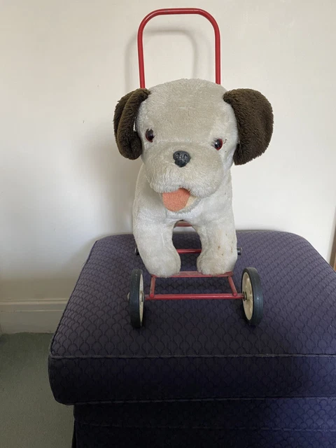 LARGE VINTAGE 1960S Dog on Wheels ride on push toy £21.52 - PicClick UK