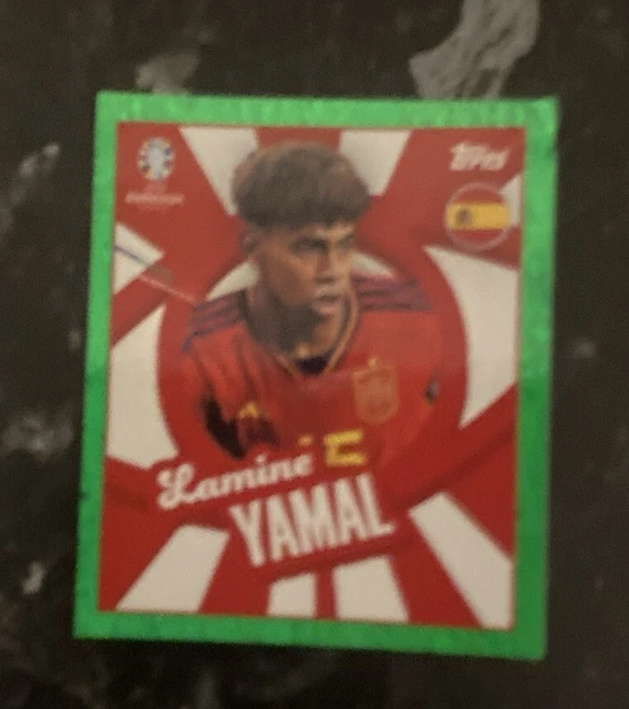 TOPPS STICKERS EURO 2024 green parallel Lamine Yamal (Esp 3) £10.00 ...