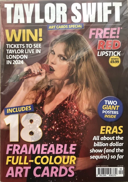 TAYLOR SWIFT ERAS Tour Magazine 18 Art Cards 2 Posters - Lipstick ...