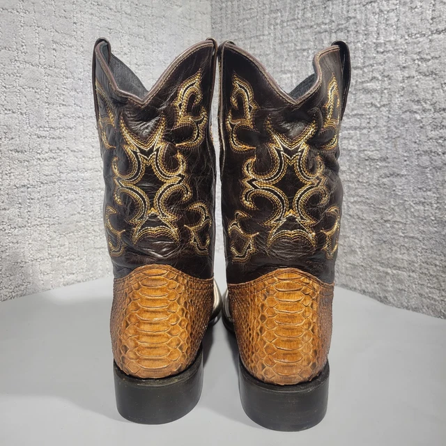 J.B. DILLON RESERVE Python Men's Size 8.5D Brown Leather Western Boots ...