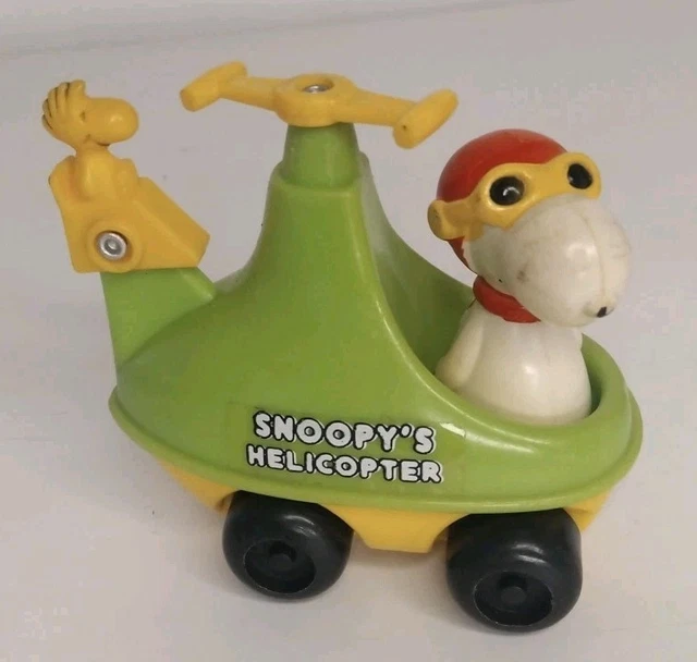 VINTAGE AVIVA PEANUTS Snoopy's Helicopter Green Car Hong Kong 1965 W ...