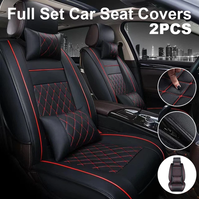 CAR SEAT COVERS Protectors Leather Comfortable Non-slip Full Set Front ...