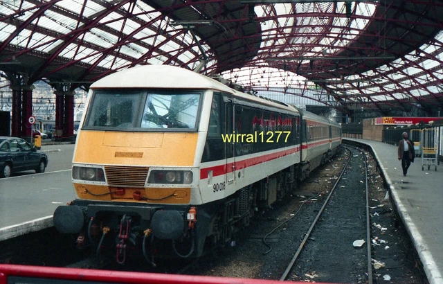 ORIGINAL RAILWAY PHOTOGRAPHIC negative Class 90 90018 at Liverpool Lime ...