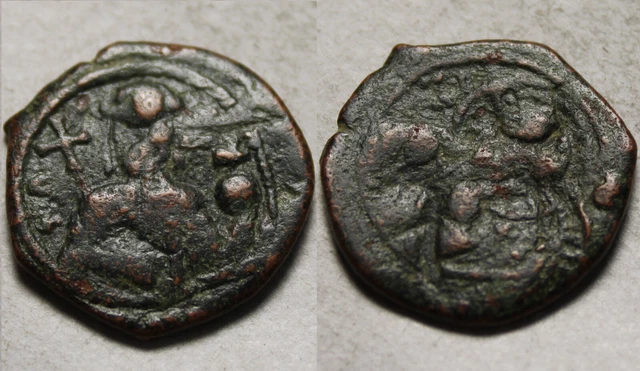 RARE GENUINE ANCIENT BYZANTINE coin TETARTERON Alexius Comnenus cross ...