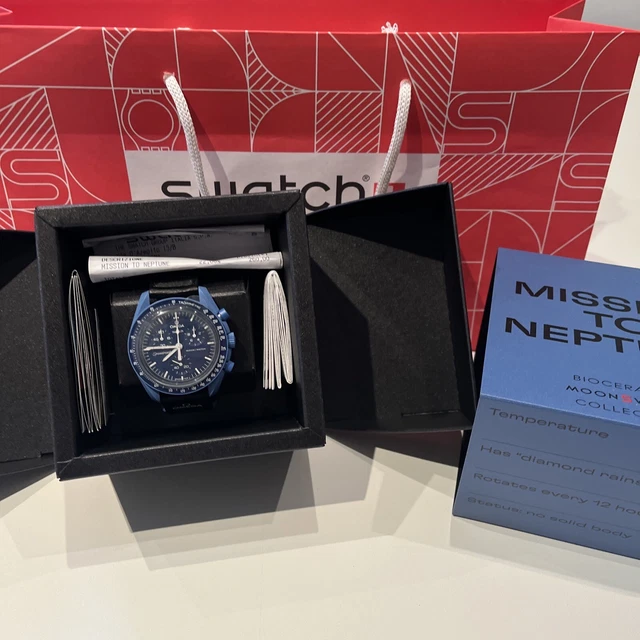 SWATCH X OMEGA bioceramic moonswatch mission to neptune Nuovo Originale ...