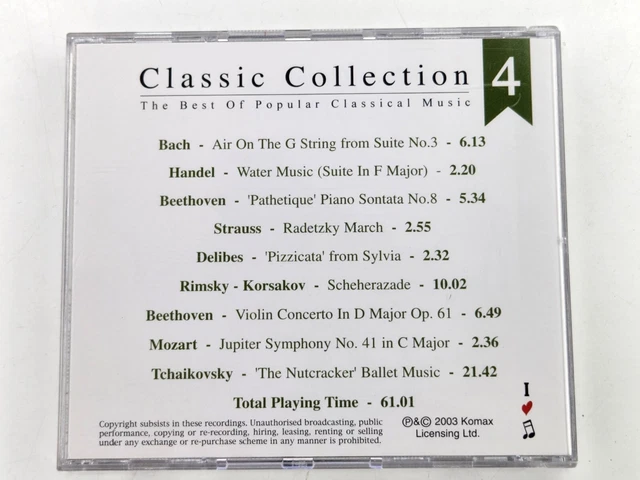 CLASSIC COLLECTION VOL 4 The Best Of Popular Classical Music CD $14.50 ...