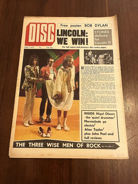 DISC & MUSIC Echo 3 Jun 1972 - Status Quo - Bob Dylan Poster see ...