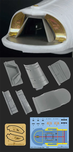 STAR TREK TOS Enterprise 1701-A Hangar Bay 1/537 Scale Photoetch Kit ...