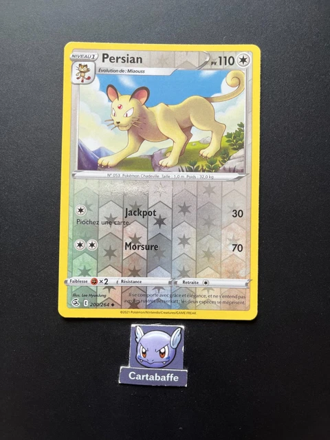 CARTE POKÉMON PERSIAN 200/264 Reverse EB08 Poing de Fusion NEUF EUR 1 ...