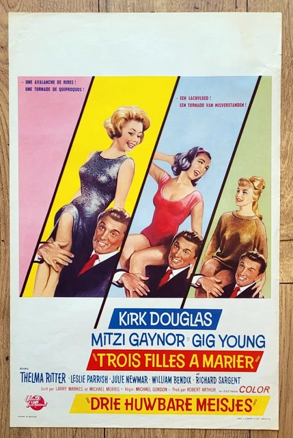 BELGIAN POSTER FOR LOVE OR MONEY, KIRK DOUGLAS, MITZI GAYNOR, GIG YOUNG ...