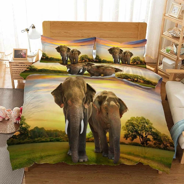 ELEPHANT STEPPE 3D Printing Duvet Quilt Doona Covers Pillow Case ...