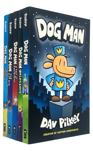 DOG MAN SERIES Dav Pilkey Collection 5 Books Pack Set Lord of the Fleas ...
