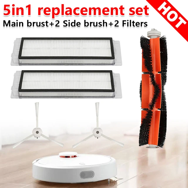 FOR XIAOMI MI Robot Vacuum Cleaner Accessories Brush+2Side Brushes+ ...