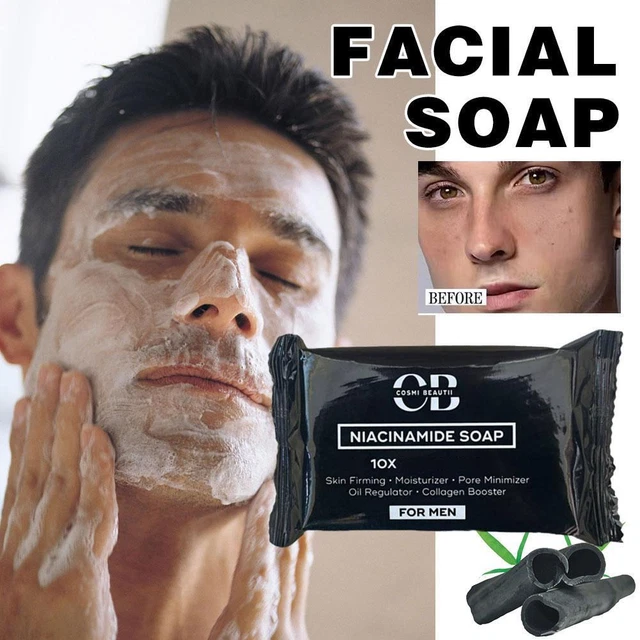 NIACINAMIDE SOAP FOR MEN FOR ALL SKIN TYPES Men's Bamboo Charcoal ...