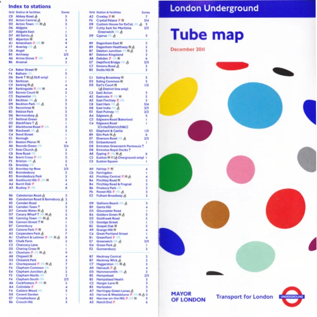 LONDON UNDERGROUND TUBE Map / Guide 2011 December £1.00 - PicClick UK