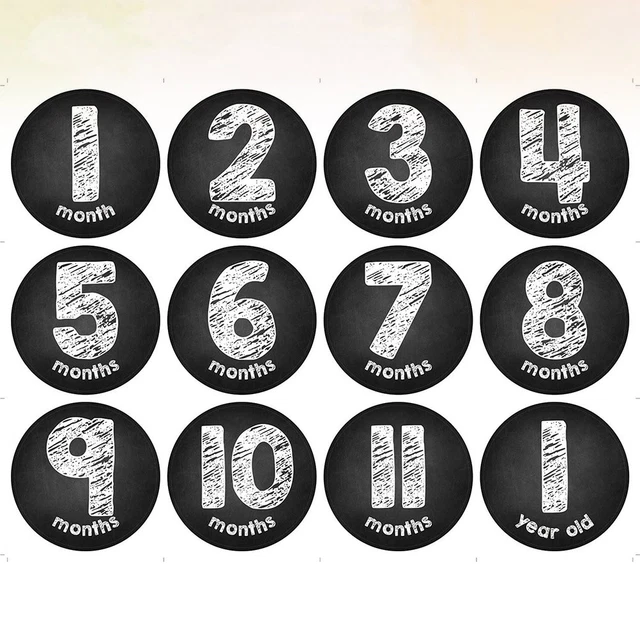 12 STÜCK EINFACHE Monatsaufkleber 12 Monate Fotoaufkleber Kreative Baby ...
