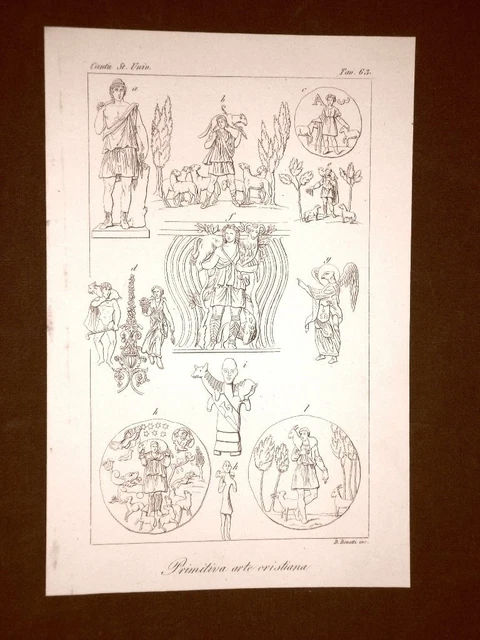 INCISIONE IN RAME del 1846 Cristianesimo Arte Antinoo Aristeo Bonatti ...