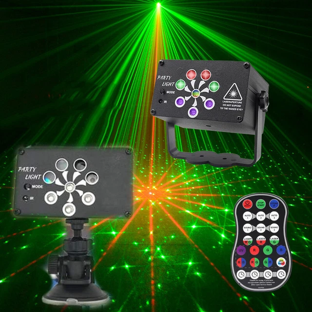 8-EYE STAGE LASER Projector Effect Party Light RGB 240 Pattern Rotating ...