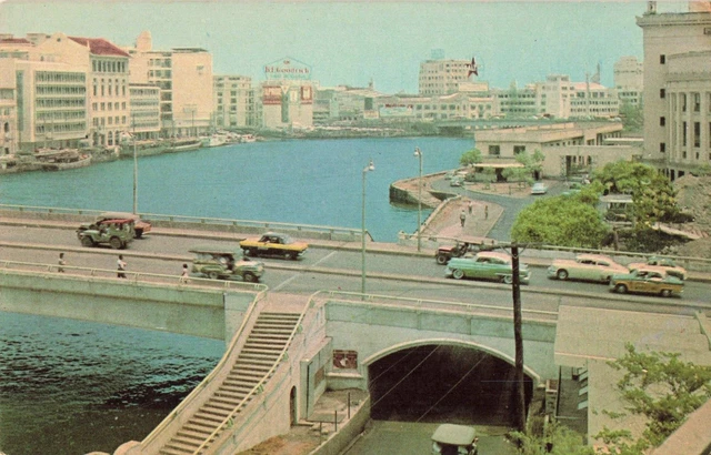 POSTCARD SKYLINE PASIG River Manila Philippines Old Cars $5.99 - PicClick