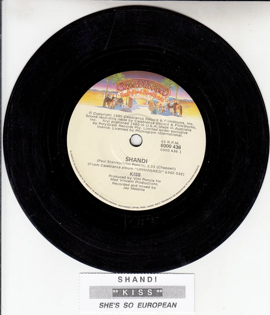 KISS SHANDI 7" 45 rpm vinyl record + juke box title strip £8.12 ...