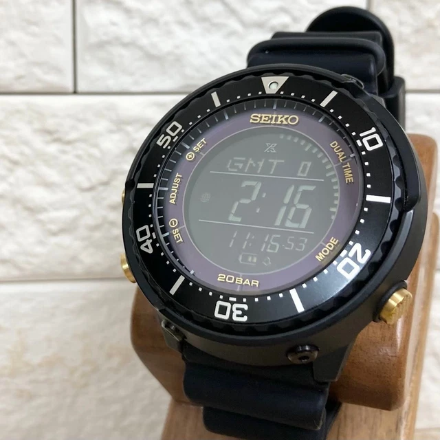 SEIKO PROSPEX FIELD Master SBEP005 Lowercase Solar Digital Watch Black ...