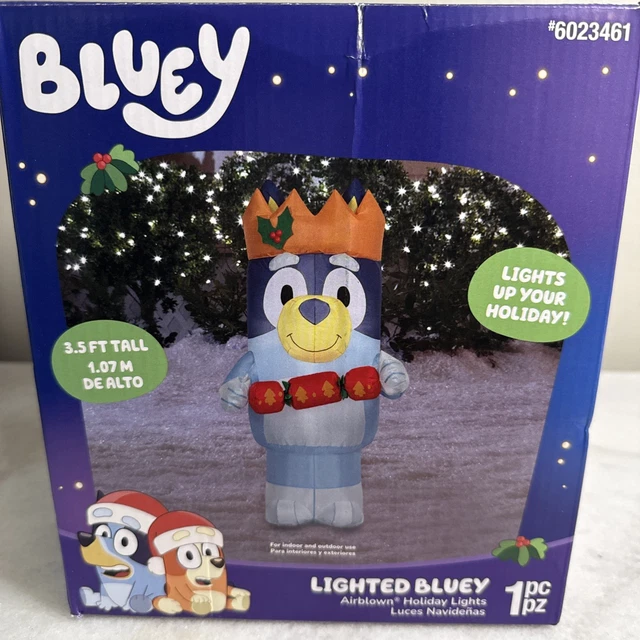 BLUEY W/ CHRISTMAS Cracker 3.5 Ft Lighted Inflatable Yard Decor New In ...