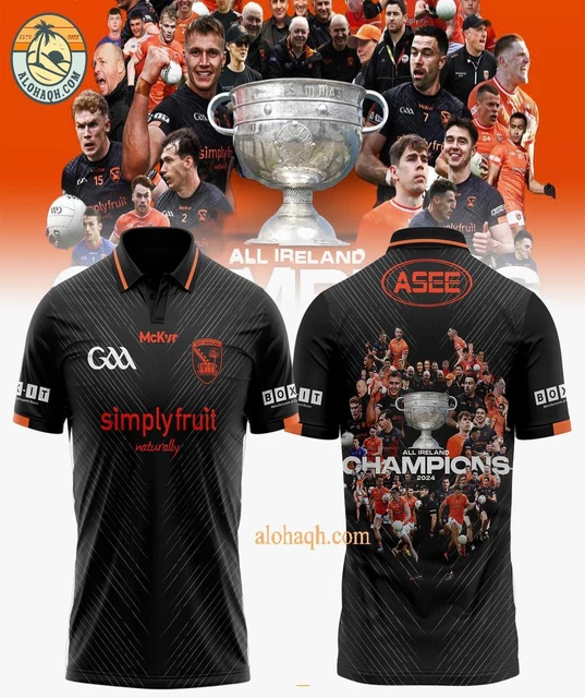 POLO ARMAGH GAA All Ireland Champions 2024 - Nero EUR 36,59 - PicClick IT