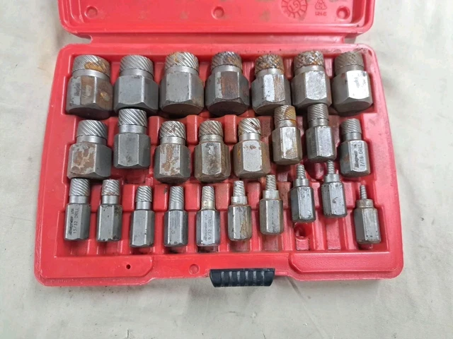 SNAP-ON REX25B 25 PC Screw Extractor Set Hex head Multi Spline 1/8" - 7 ...