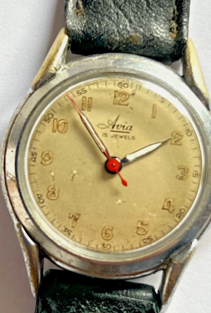 RARE AVIA 15 Jewel Military Style Vintage Swiss Wrist Watch £39.18 ...