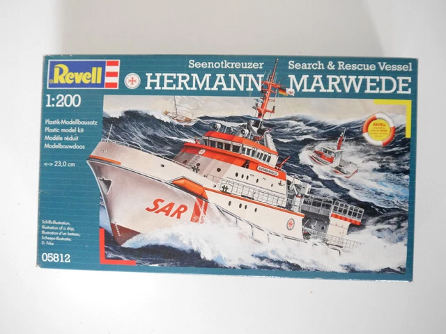 SEENOTKREUZER SAR DGZRS HERMANN MARWEDE + VERENA, Revell 05812 in 1:200 ...