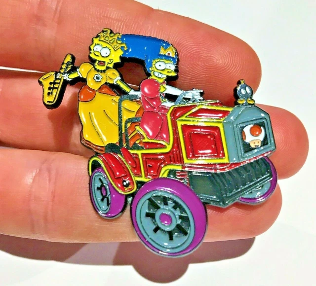 SUPER MARIO KART Princess Peach Lisa Marge Springfield Mashup Pin Badge ...