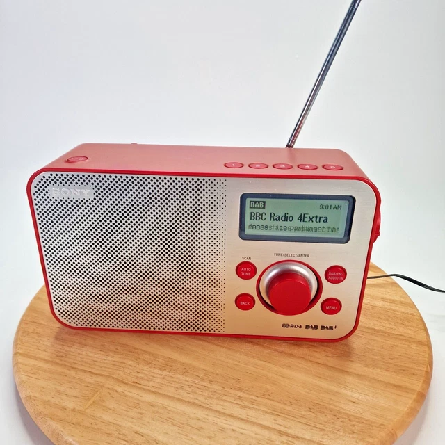 SONY RDS DAB DAB+ Model XDR-S60DBP Radio In Red Silver Snapped Arial ...