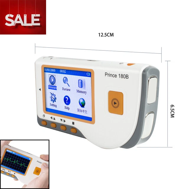 NEW PRINCE 180B Handheld ECG EKG Portable Monitor Electrocardiogram ...