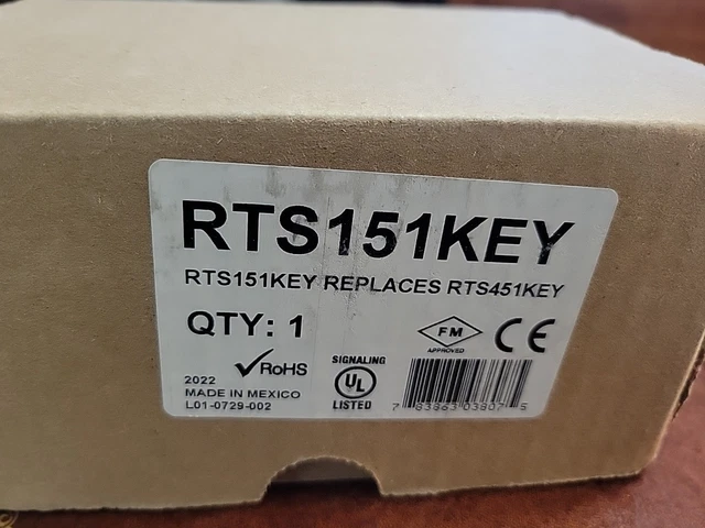 SYSTEM SENSOR RTS151KEY Fire Alarm Remote Test Station, Key Switch. NIB ...