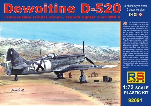 DEWOITINE D-520, RS Models 92091, 1:72 Plastikmodellbau EUR 17,90 ...