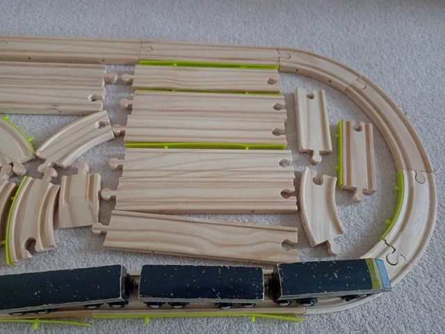BRIO VINTAGE RARE Intercity Train & Carriages Wooden Train Track Bundle ...