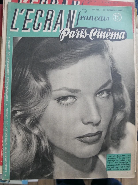 L'ÉCRAN FRANÇAIS N°122 Lauren BACALL Humphrey BOGART USA CENSURE EUR 7 ...