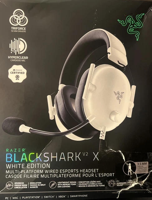 RAZER BLACKSHARK V2 X Wired USB Headset with 7.1 Surround Sound Tear On ...