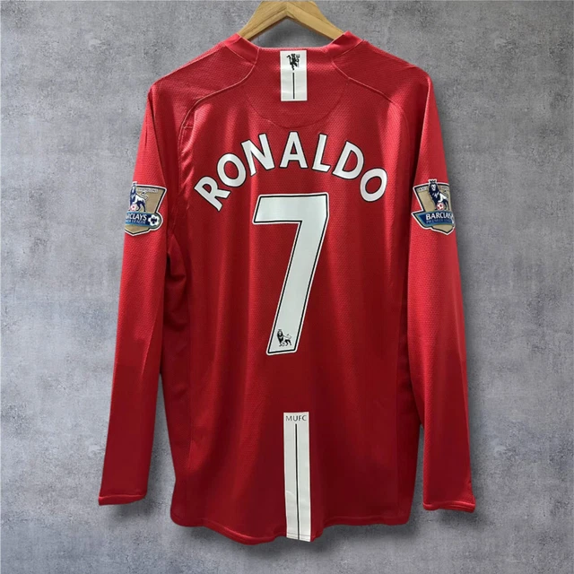 CRISTIANO RONALDO #7 Manchester United 07/08 Retro Long Sleeve Jersey ...