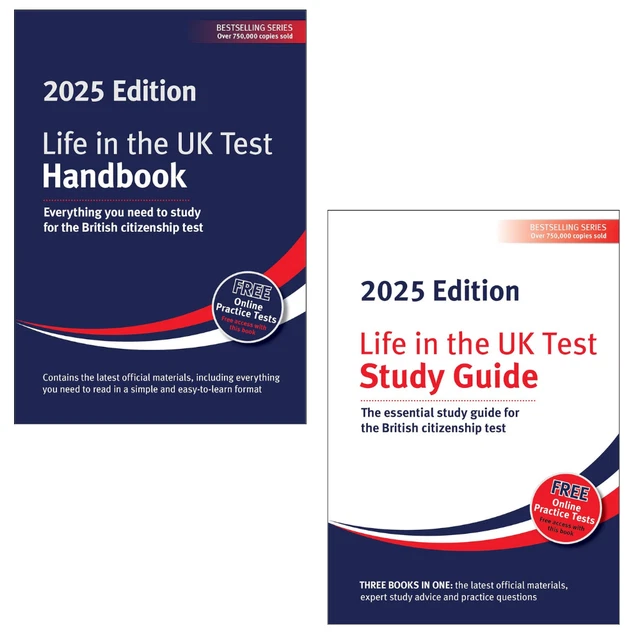 LIFE IN THE UK 2025 Handbook & Study Guide 2 x Book Set British ...